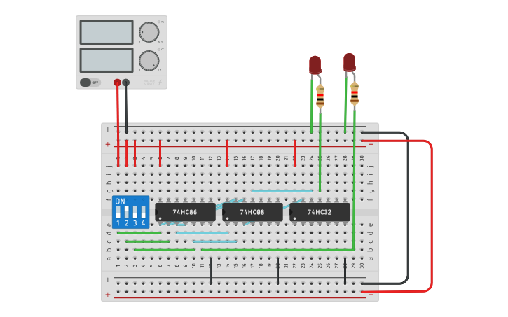 Circuit Design Full Adder Using Basic Gates Tinkercad