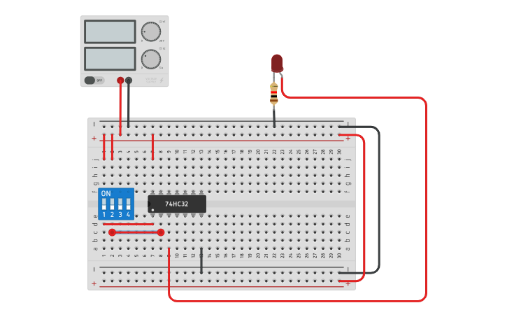 Circuit design FAMILIARIZATION OF LOGIC OR Gate | Tinkercad