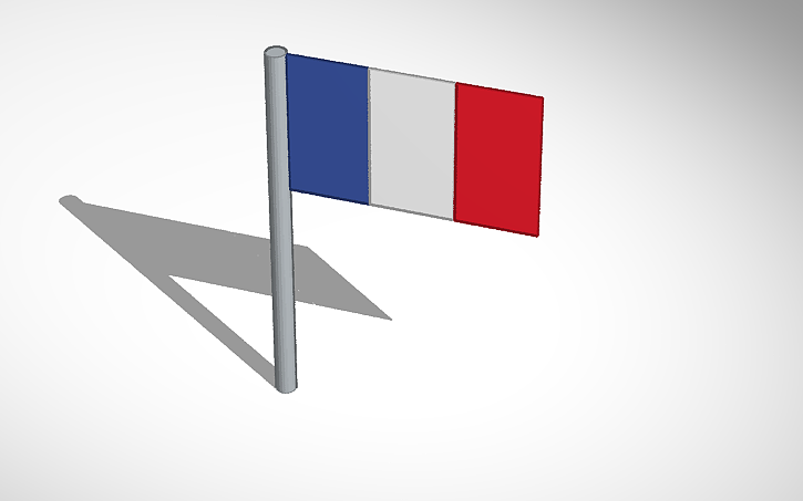 3D design French Flag - Tinkercad