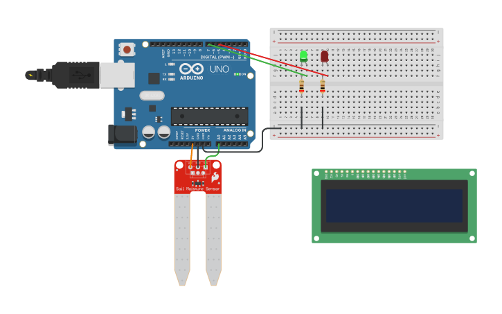 Circuit design soil moisture sensor | Tinkercad