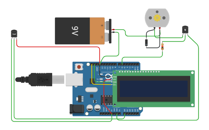 Circuit design Smart fan - Tinkercad