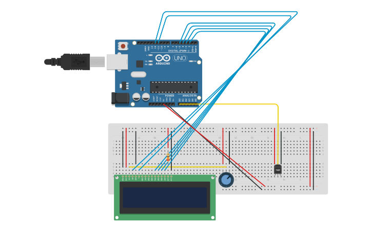 Circuit Design Temperatuur Meter Tinkercad