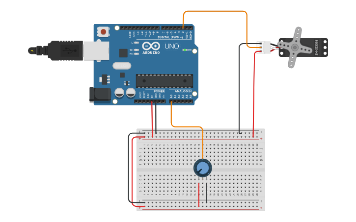 Circuit design CONTROL DE SERVOMOTOR CON POTENCIOMETRO - Tinkercad Circuit design CONTROL DE SERVOMOTOR CON POTENCIOMETRO - Tinkercad
