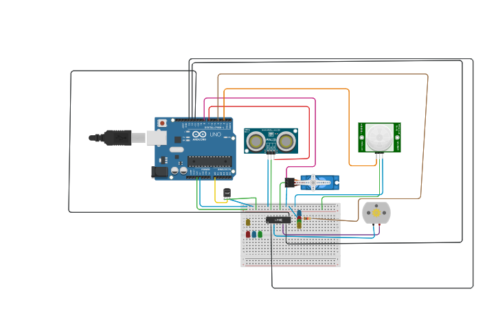 Circuit design HOME AUTOMATION SYSTEM - Tinkercad