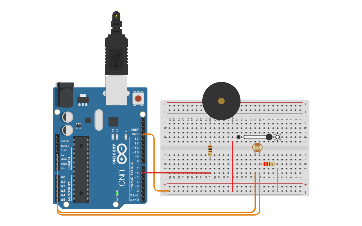 Circuit design Villanueva_LDR_Buzzer - Tinkercad