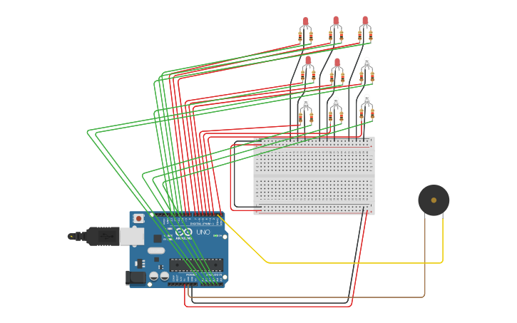 Circuit design LED Matrix Color Countdown Alarm | Tinkercad