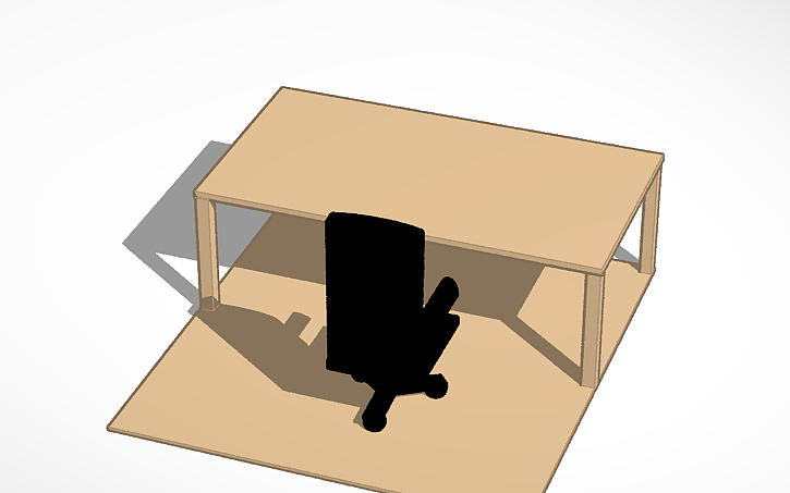 3D design Desk, chair, backpack, and lamp - Tinkercad