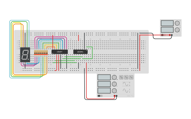 Circuit design Actividad 4- CONTADOR - Tinkercad