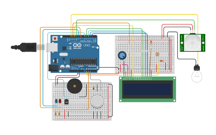 Circuit design Smart Home System - Tinkercad