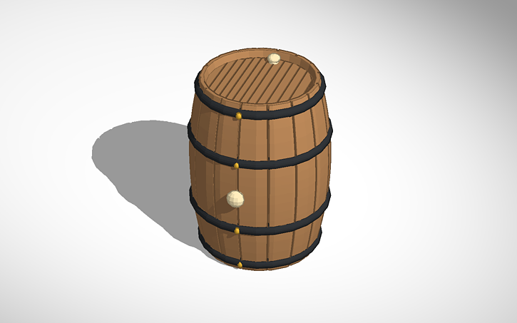3D design Wooden Barrel: Wine Rundlet - Tinkercad