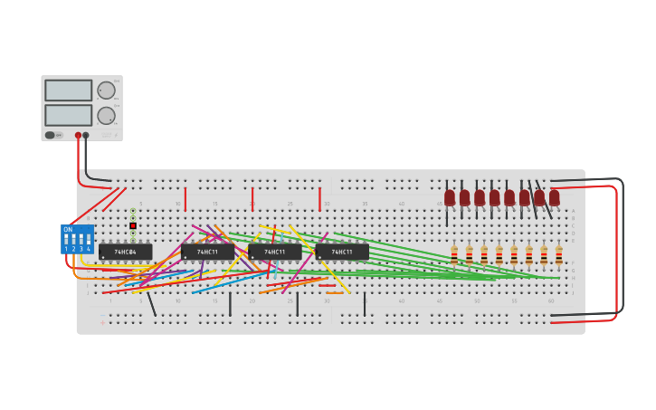 Circuit design 3:8 Decoder - Tinkercad