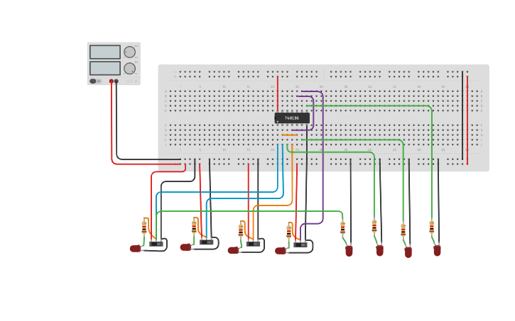 Circuit design Binary to Gray code Converter - Tinkercad
