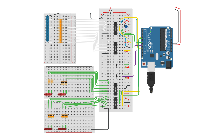 Circuit design Shift register - Tinkercad Circuit design Shift register - Tinkercad