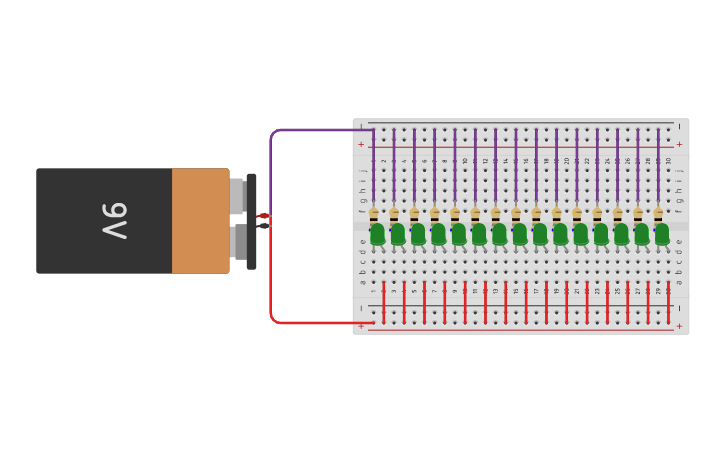 Circuit design Vela Ruiz Angi Vanessa 904 PARALELO 15 LEDS | Tinkercad
