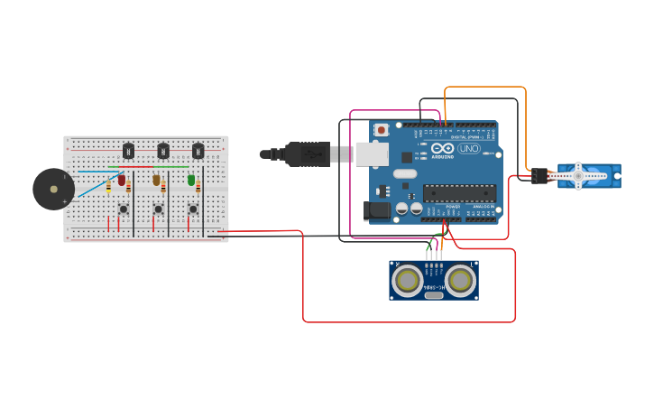 Circuit design Automatic hand sanitizer | Tinkercad