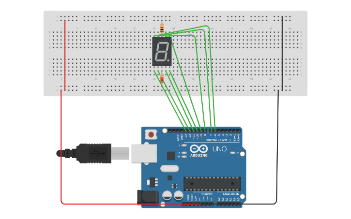 Circuit design Seven Segment Counter | Tinkercad