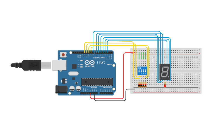 Circuit Design Arduino Bcd 7segmentos Tinkercad