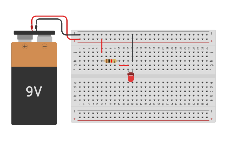 Circuit design ENCENDER UN LED - Tinkercad
