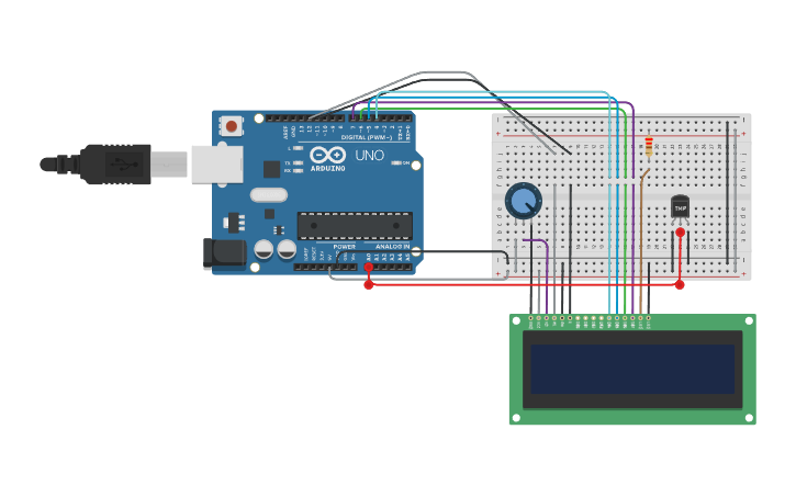 Circuit design WORKING WITH HUMIDITY SENSOR - Tinkercad