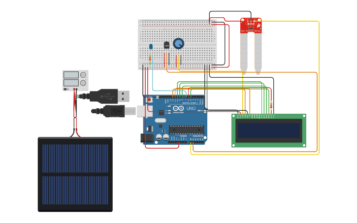 Circuit design Sistema de Riego Automatizado - Tinkercad