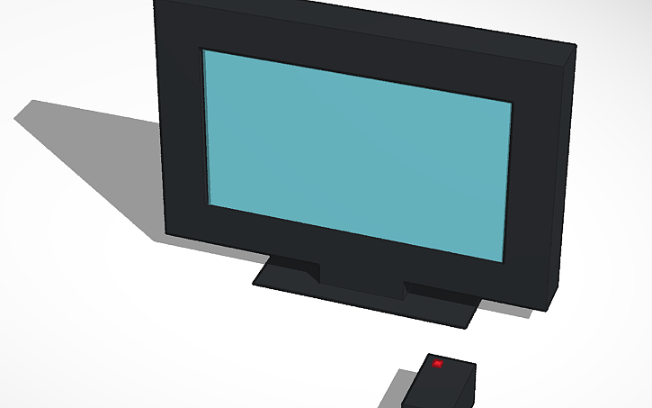 3D design TV and remote control - Tinkercad