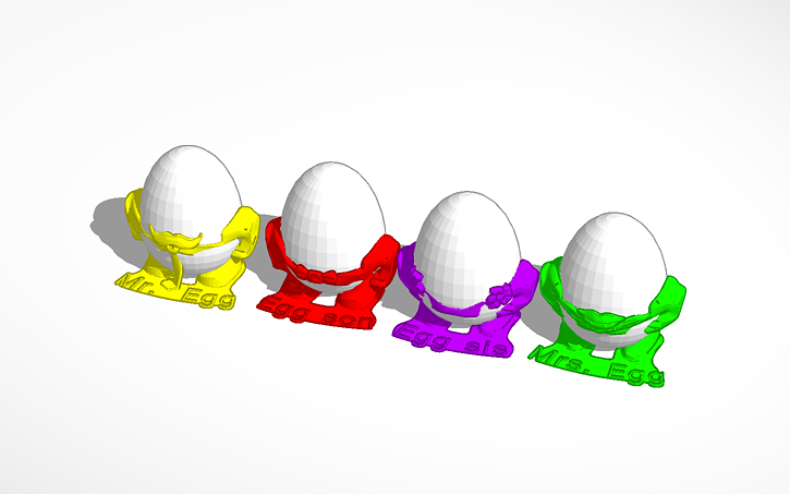 3D design Easter Egg Family | Tinkercad