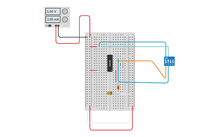 Circuit design OR gate using NOR gate - Tinkercad