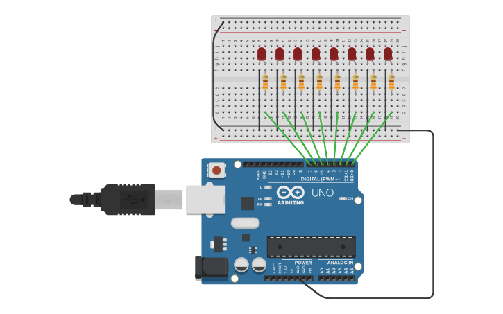 Circuit design Number Systems-BINARY - Tinkercad