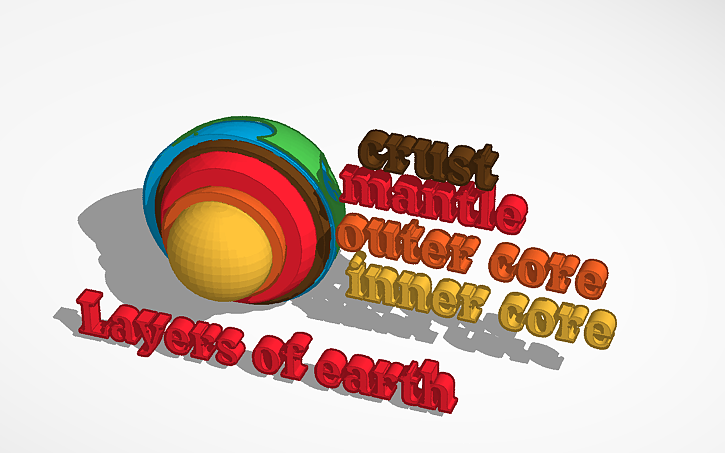 3D design Layers of earth - Tinkercad