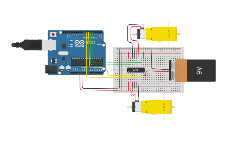 Circuit design sensor Ultrásonico | Tinkercad