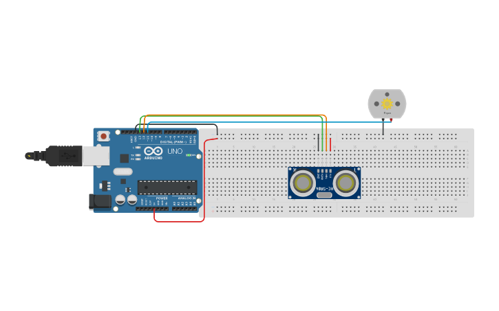 Circuit design Arduino Sensor con Motor Denisse Tobar | Tinkercad