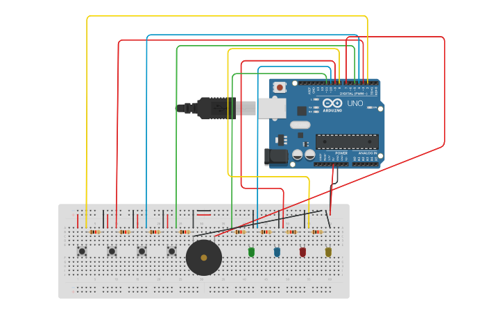 Circuit design Jogo Genius | Tinkercad