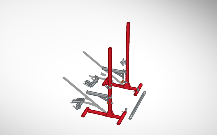 3D design Squat rack with spotter arms - Tinkercad