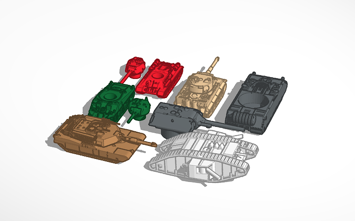 3D design lots of tanks - Tinkercad