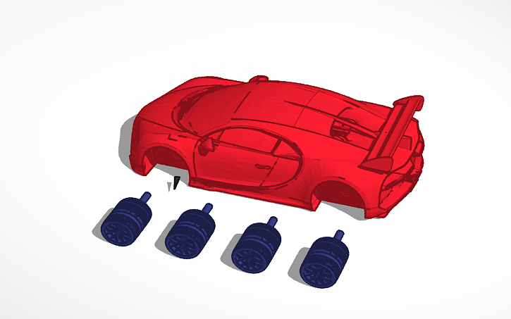 3D design bugatti chiron Co2 car - Tinkercad