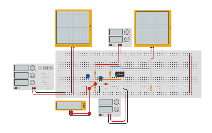 Circuit design Clamper using OP AMP - Tinkercad