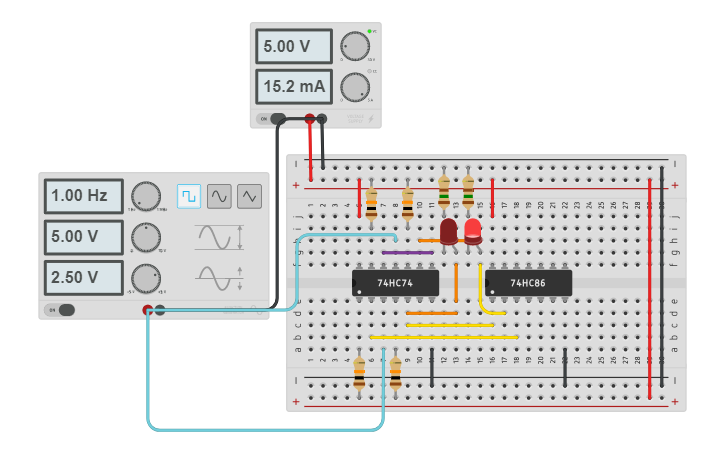 Circuit Design Moore Machine Finite State Machine D Flip Flop Tinkercad