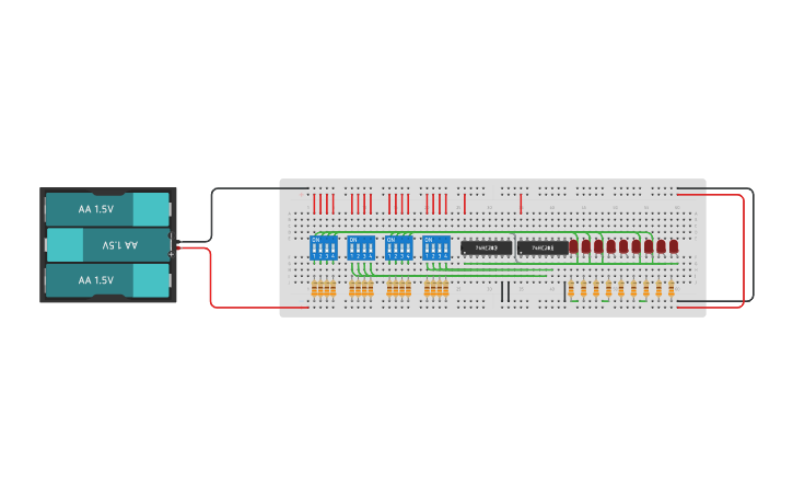 Circuit Design Sumador De 8 Bits Tinkercad