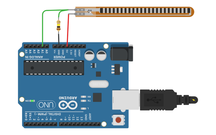 Circuit design FlexSensor_V0 - Tinkercad