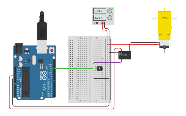 Circuit Design Relay Exercise Tinkercad