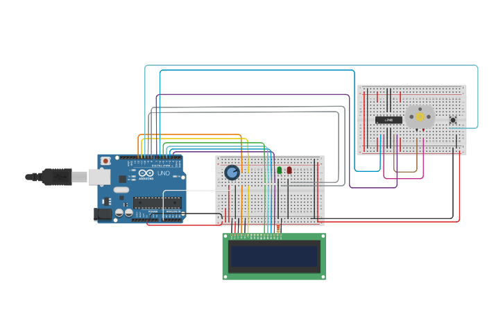 Circuit design Pressure regulator system - Tinkercad