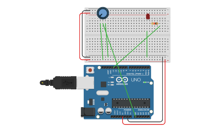 Circuit design Atividade Monitor serial | Tinkercad