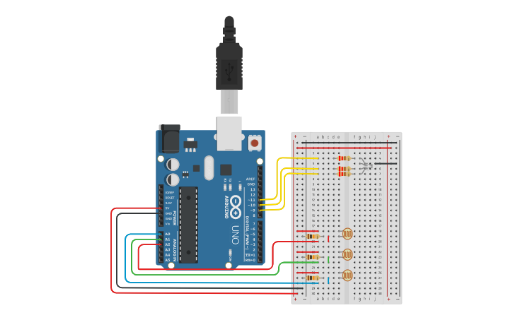 Circuit design Programación Práctica 4 - Tinkercad
