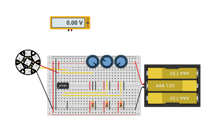 Circuit design ATTINY Neopixel Controller - Tinkercad