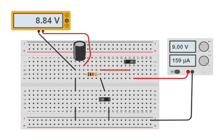 Circuit design Capacitor Activity | Tinkercad