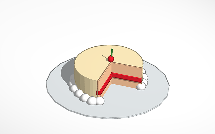 3D design cherry cake | Tinkercad