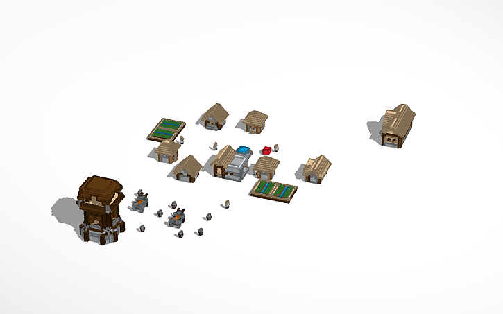 3D design Minecraft Köyü - Tinkercad
