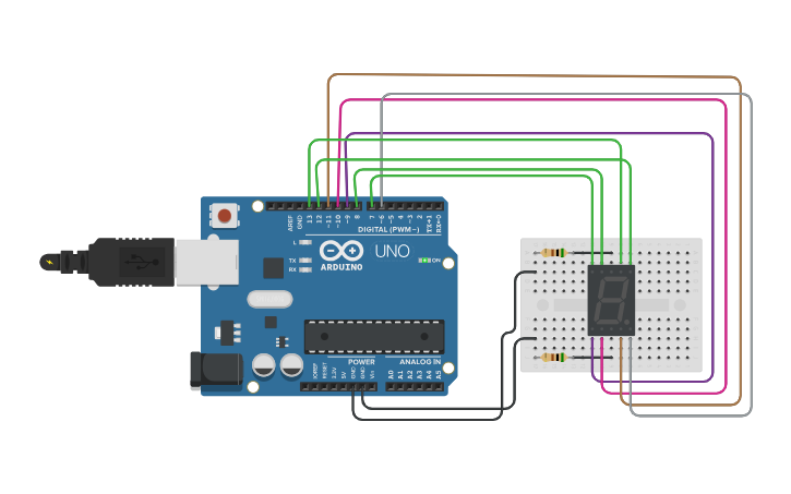 Circuit Design 7segmentserial Monitor Tinkercad 