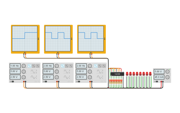 Circuit design Shift Register | Tinkercad