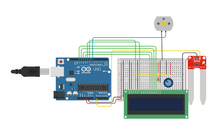 Circuit design Sensor de umidade de solo - Tinkercad